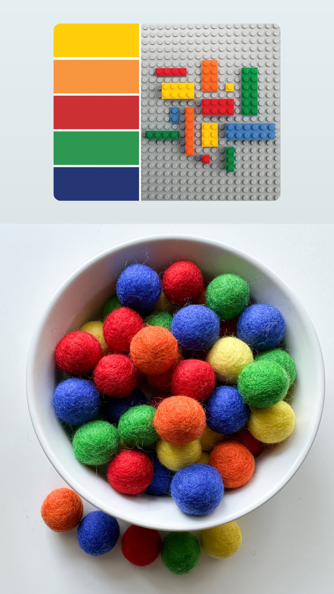 50 2cm LEGO inspired Felt Ball Bundle – Sewing Seeds Play