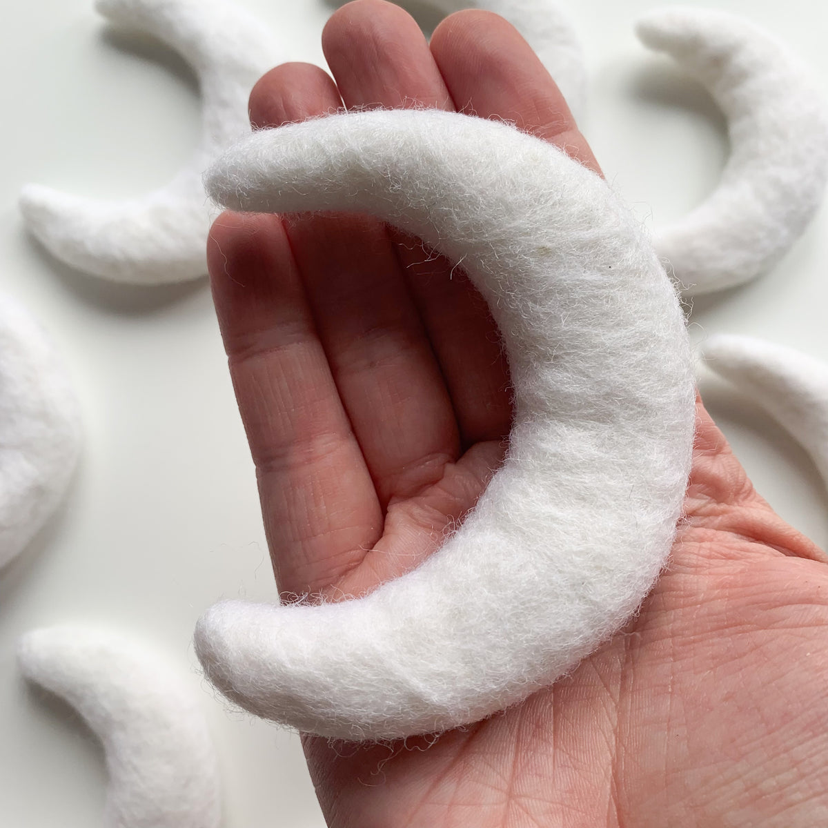 1 White Felt Moon – Sewing Seeds Play