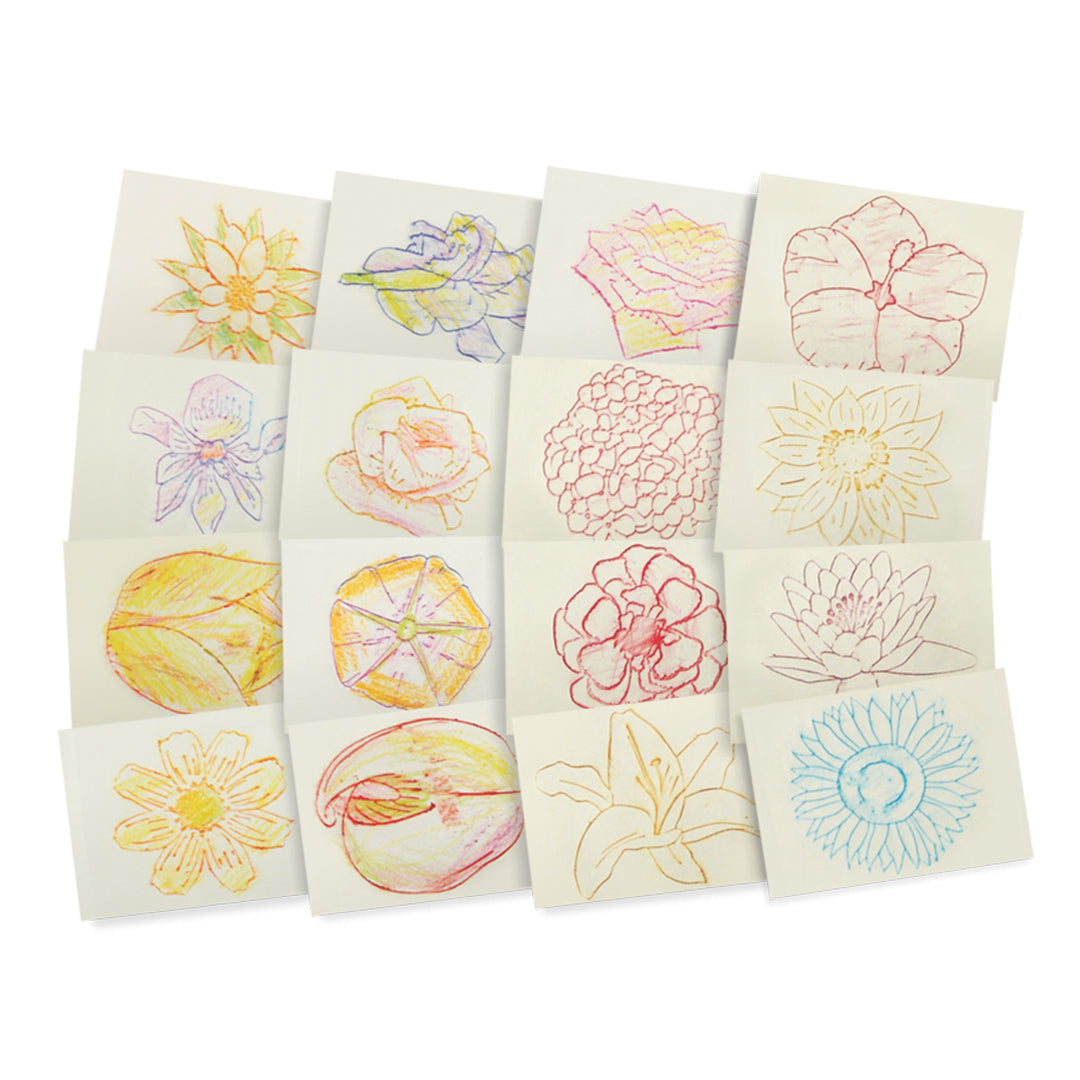 Flowers Rubbing Plates - Set Of 16 – Sewing Seeds Play