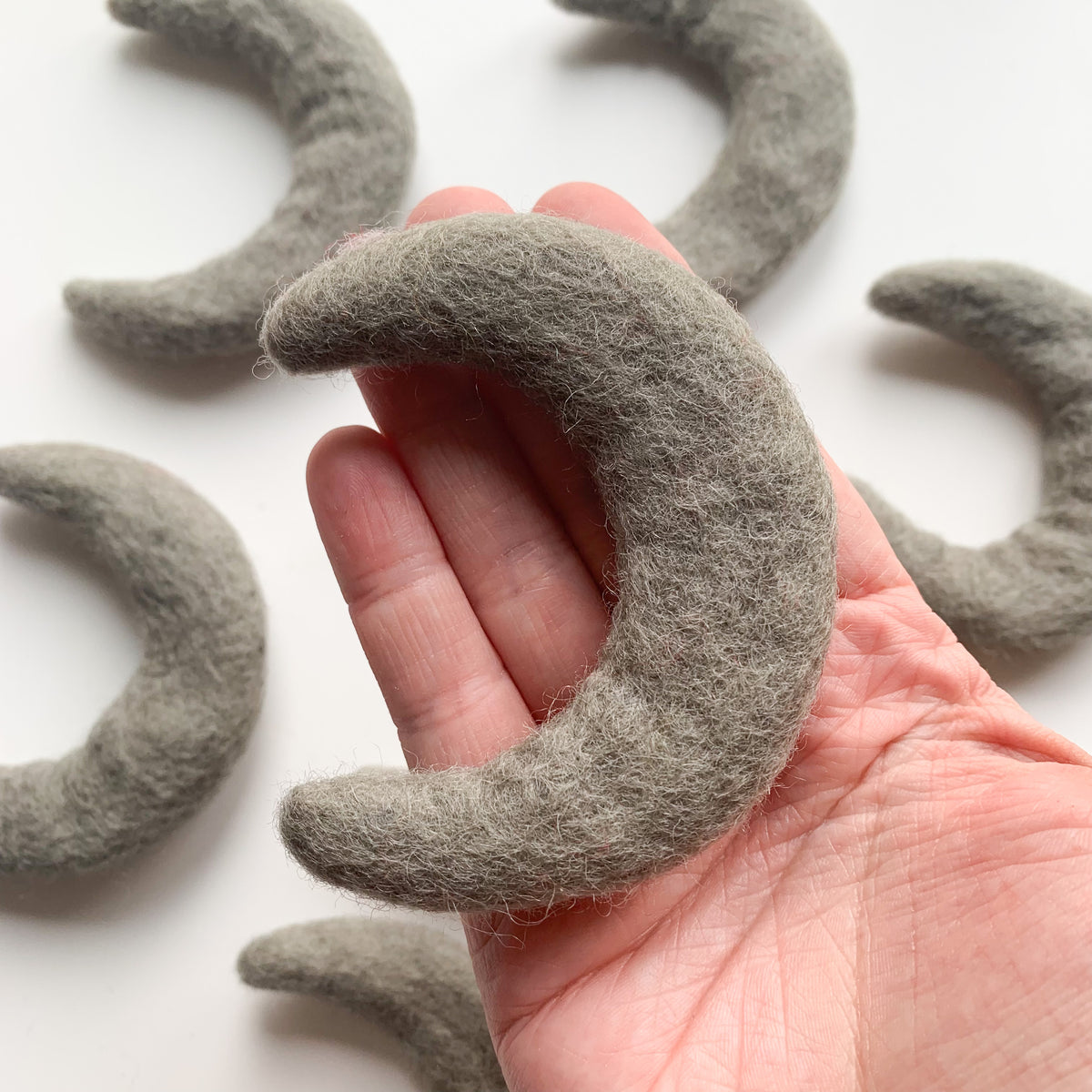 1 Grey Felt Moon – Sewing Seeds Play